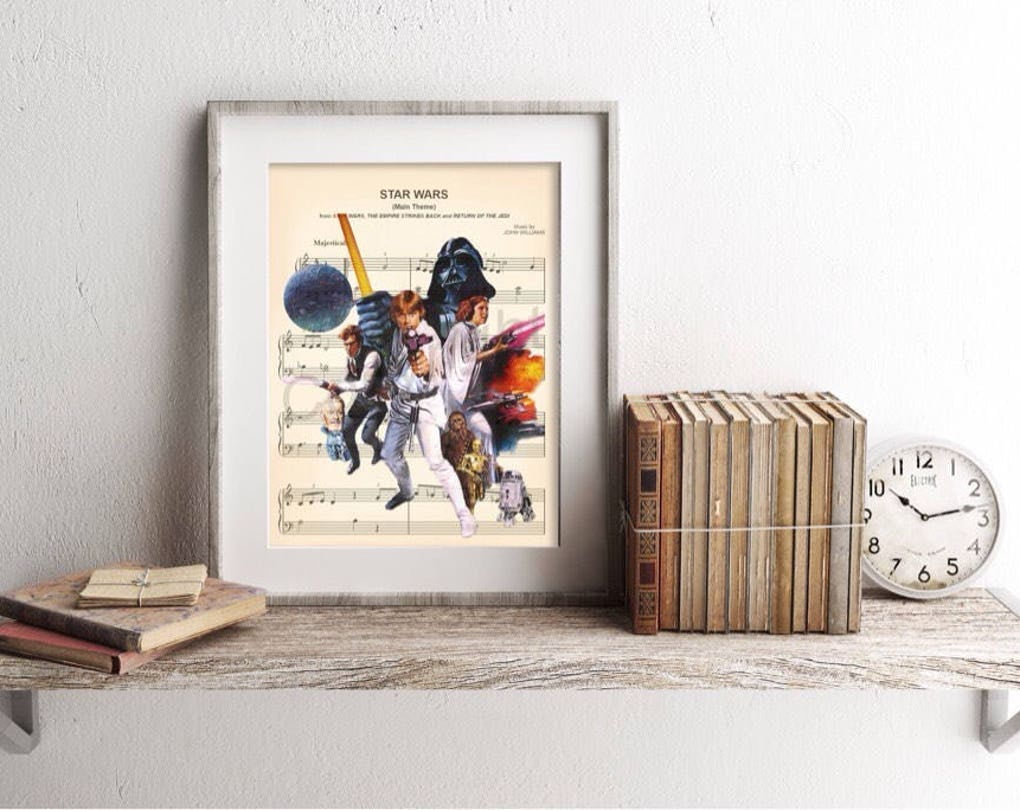 Kna Prints - 1 Pc Poster Star Wars Theme Sheet Music Art Print ...