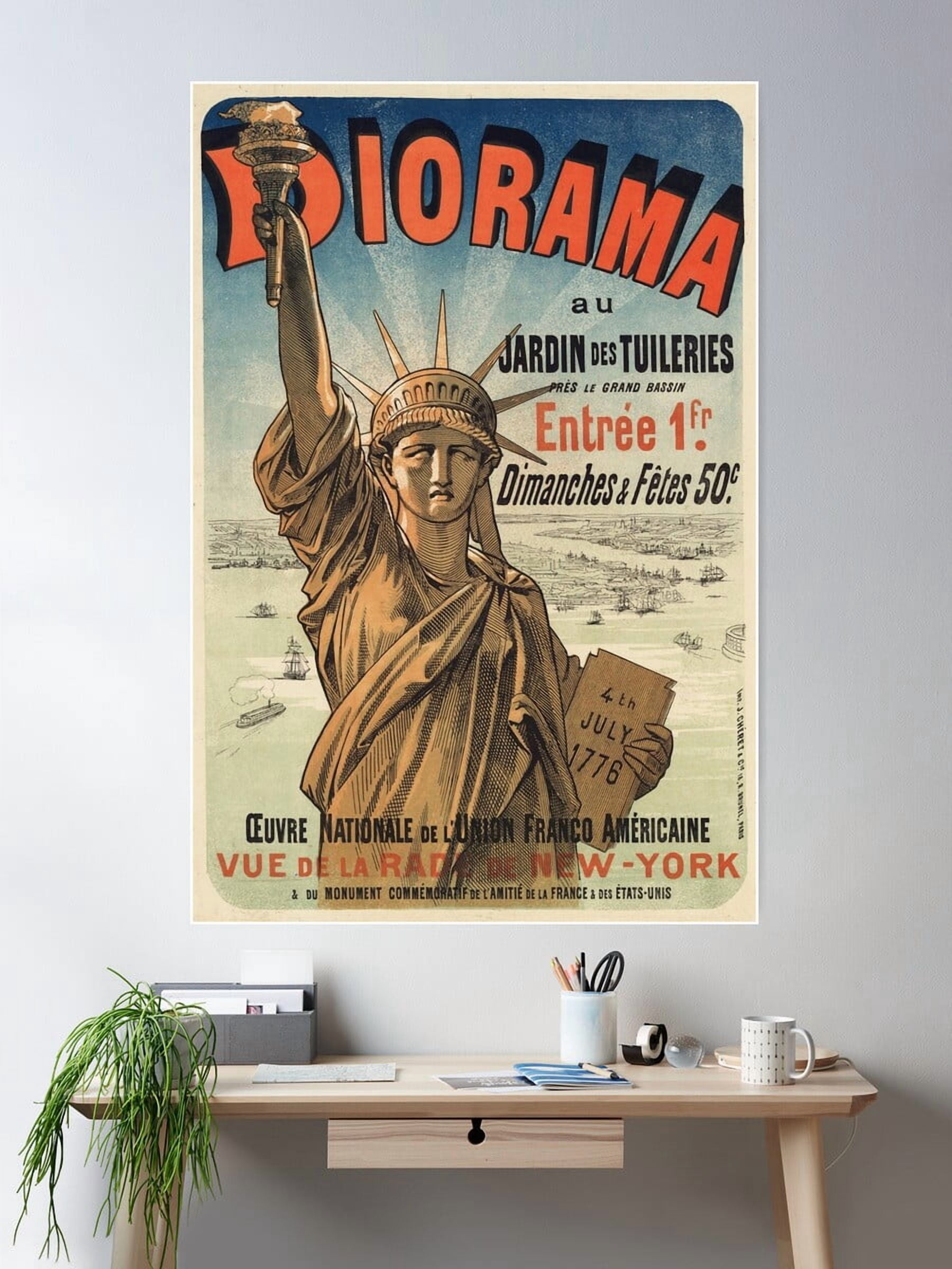 Kna Prints - 1 Pc Poster Statue De La Liberte Diorama Au Jardin Des ...