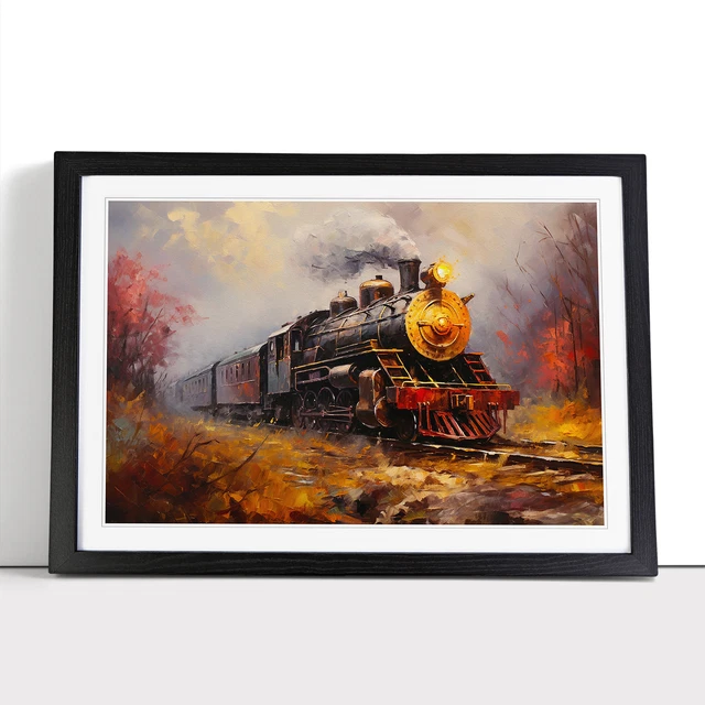 Kna Prints - 1 Pc Poster Steam Train Impressionism Wall Art Poster ...