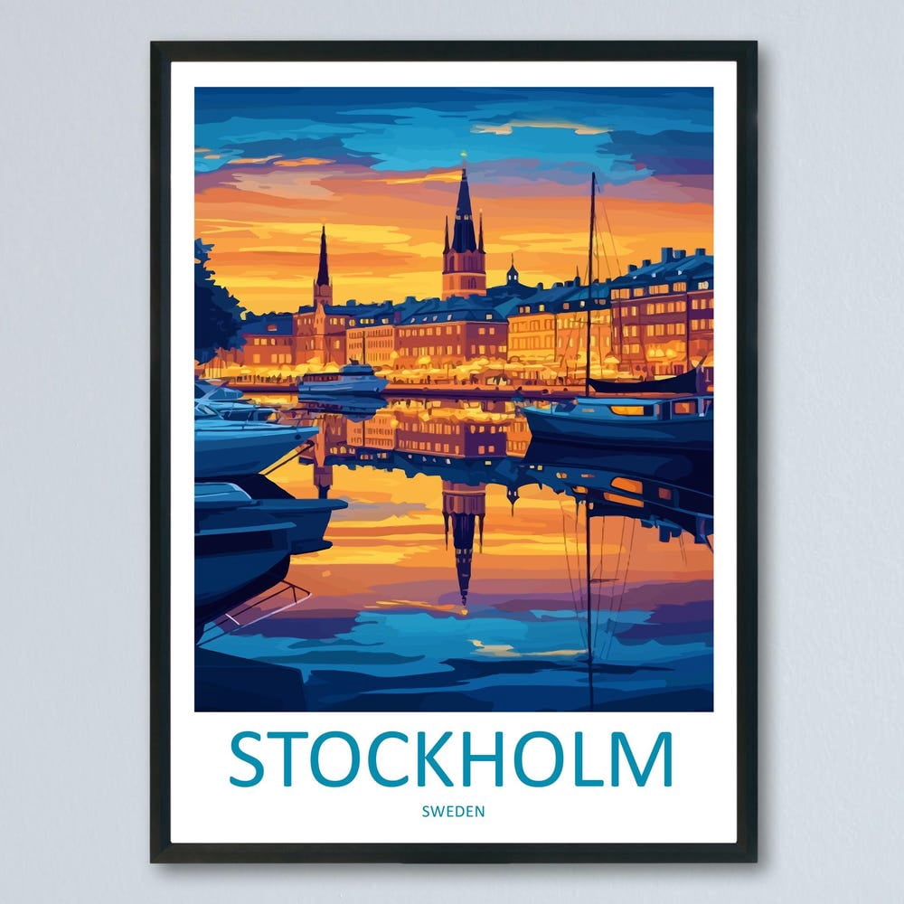 Kna Prints - 1 Pc Poster Stockholm Cartoon Travel Poster Sweden Wall ...