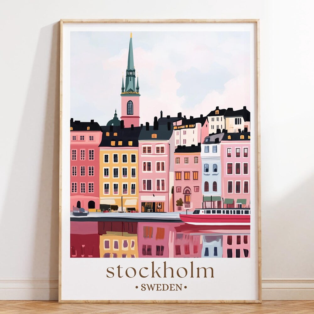 Kna Prints - 1 Pc Poster Stockholm Gamla Stan Print, Swedish Coastal ...