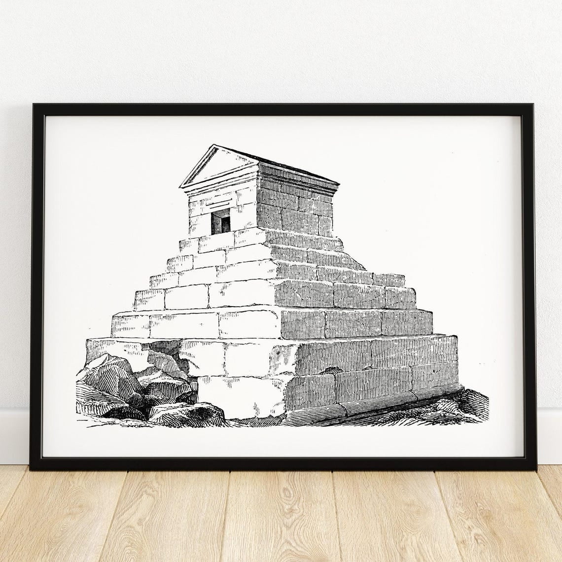 Kna Prints - 1 Pc Poster Stone Tomb Of Cyrus Architectural Illustration ...