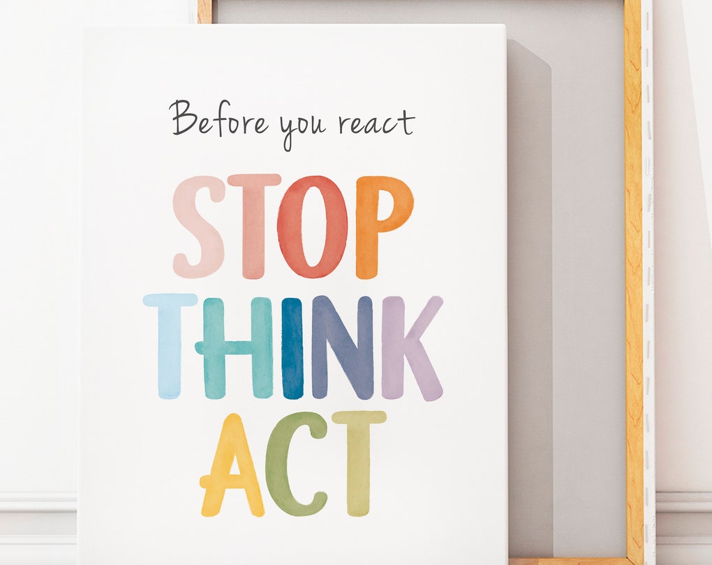 Kna Prints - 1 Pc Poster Stop Technique, Calming Corner , Stress And ...
