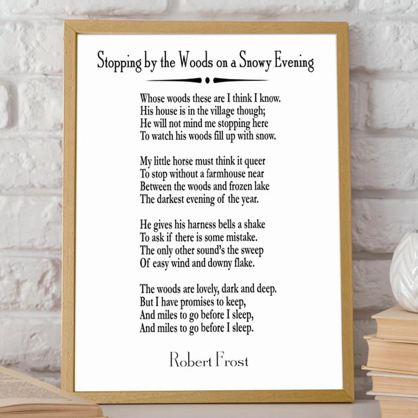 Kna Prints - 1 Pc Poster Stopping By The Woods On A Snowy Evening By ...