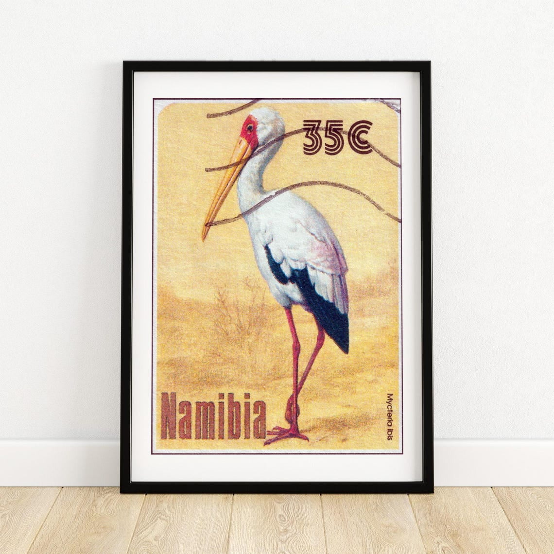 Kna Prints - 1 Pc Poster Stork Vintage Namibia Art Postage Stamp Print ...