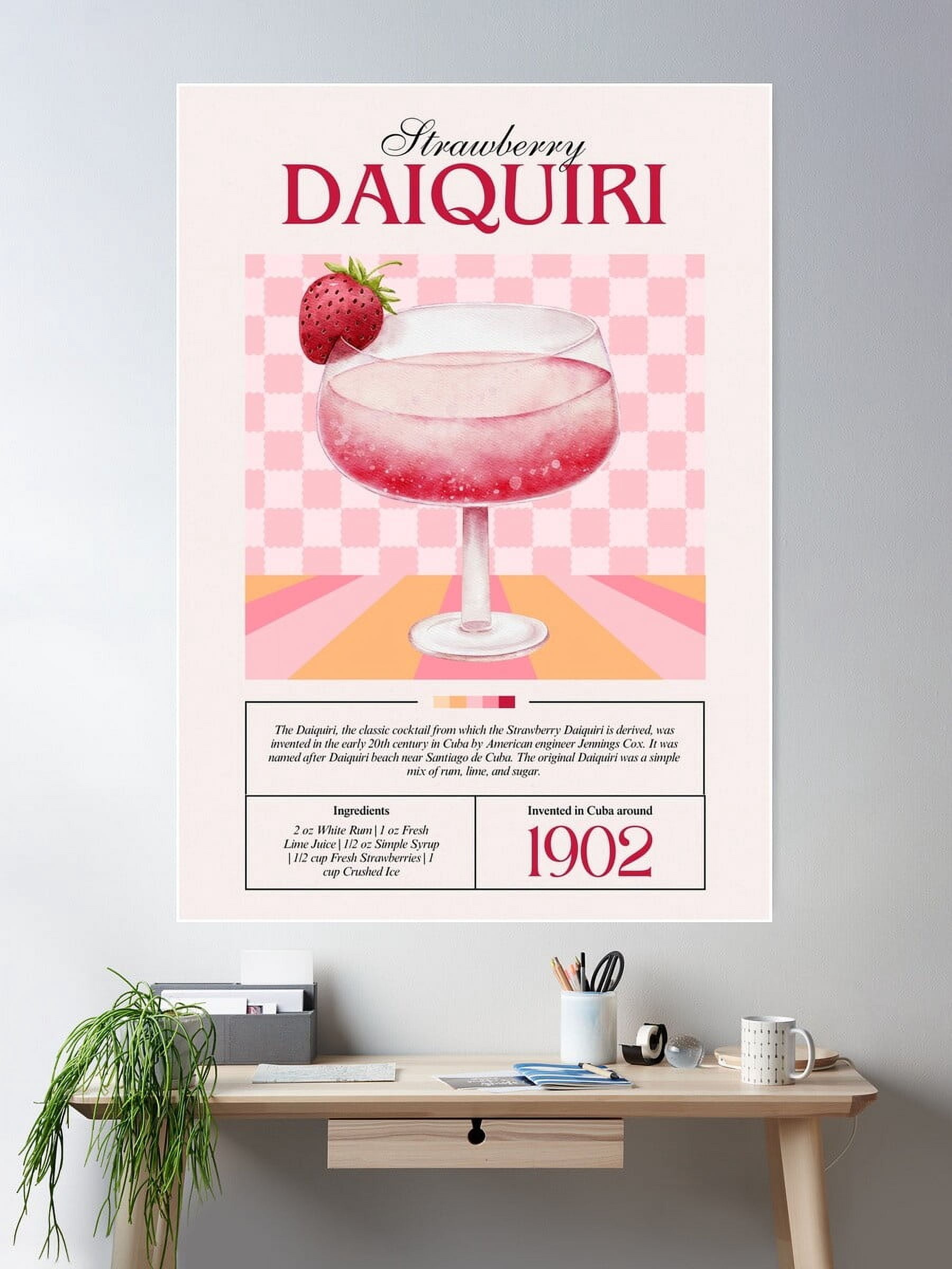 Kna Prints - 1 Pc Poster Strawberry Daiquiri Retro Art, UNFRAMED-12x18 ...