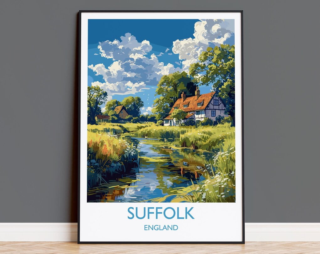Kna Prints - 1 Pc Poster Suffolk Print Wall Art, Travel Of Suffolk ...