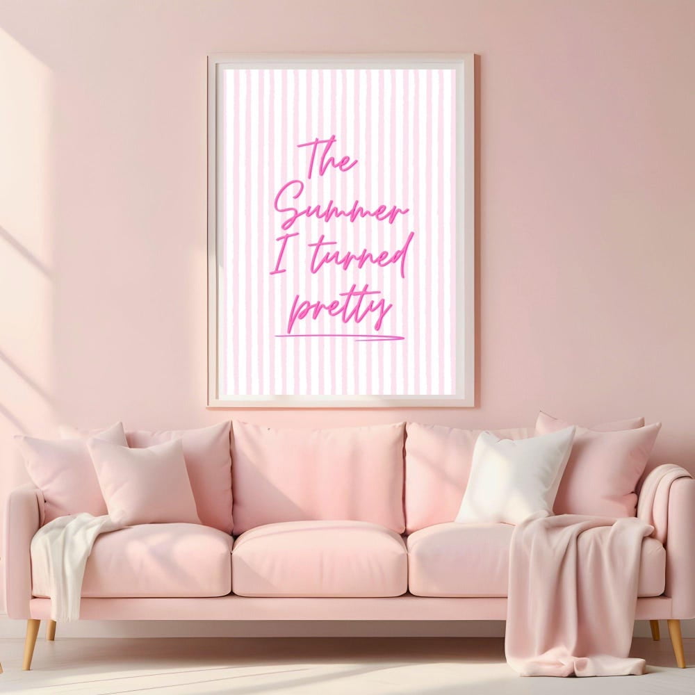 Kna Prints - 1 Pc Poster The Summer I Turned Pretty Wall Art, Art, Pink ...