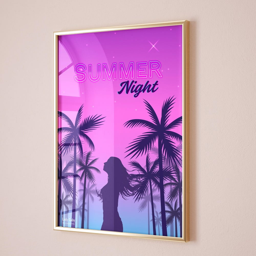Kna Prints - 1 Pc Poster Summer Night Printable Poster, Flirty Pink ...