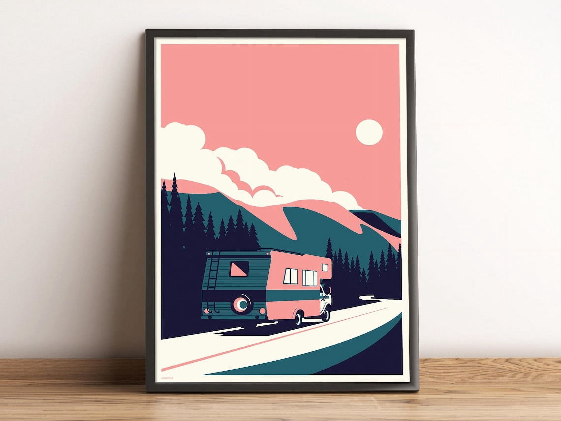Kna Prints - 1 Pc Poster Summertime Travel Rv Campervan Camping Travel ...