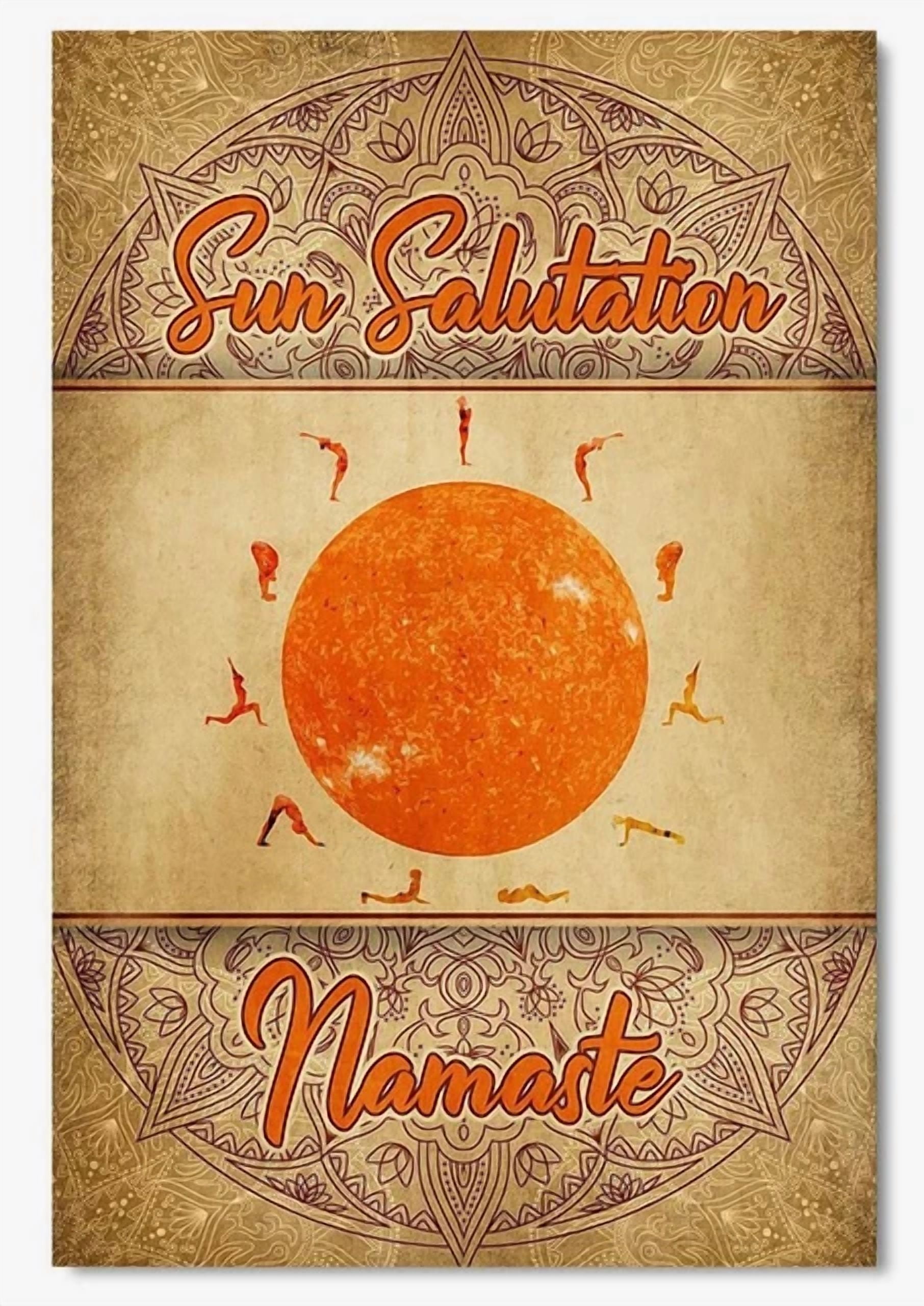 Kna Prints - 1 Pc Poster Sun Salutation Namaste Yoga Poses Wall Art For ...