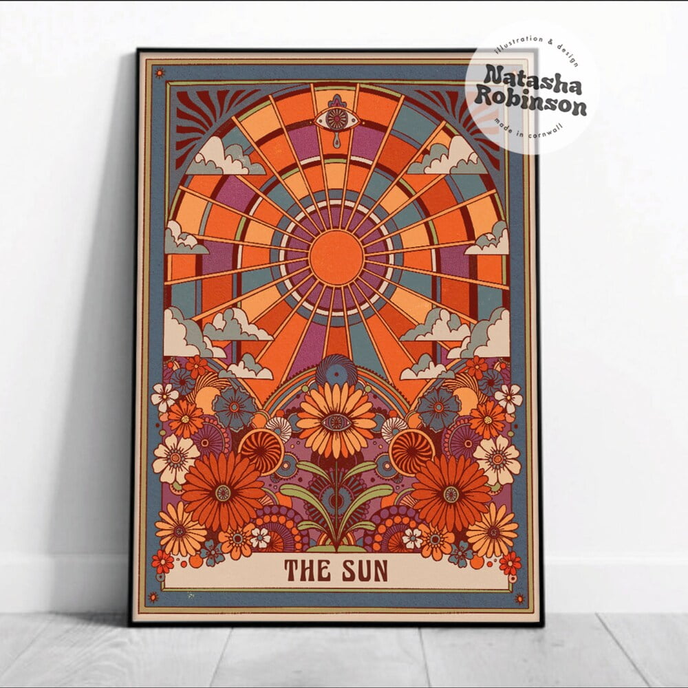Kna Prints - 1 Pc Poster The Sun Tarot Deck Art Print | Tarot Card ...