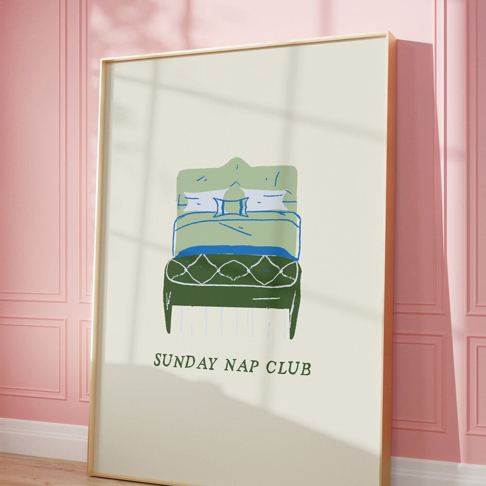 Kna Prints - 1 Pc Poster Sunday Nap Club Print Trendy Bedroom Decor ...