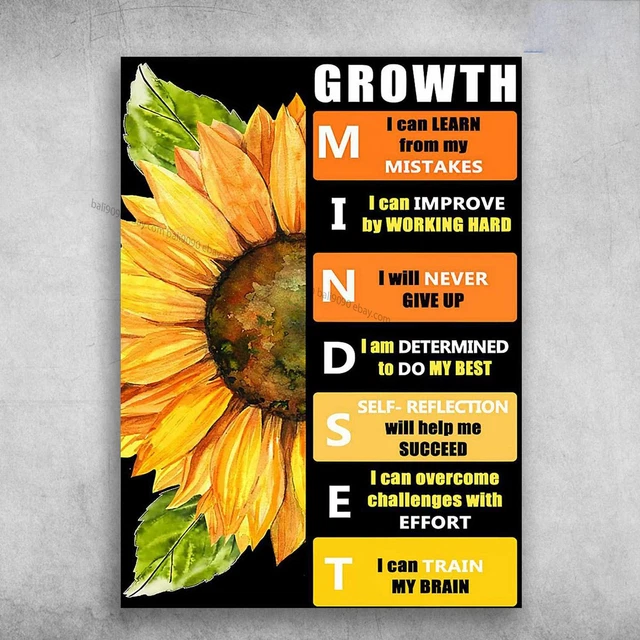 Kna Prints - 1 Pc Poster Sunflower Poster, Growth Mindset, I Can Learn ...