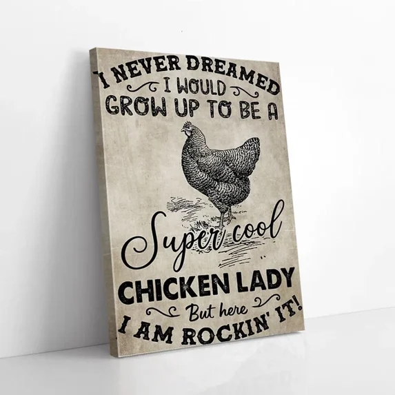 Kna Prints - 1 Pc Poster Super Cool Chicken Lady, UNFRAMED-12x18 ...