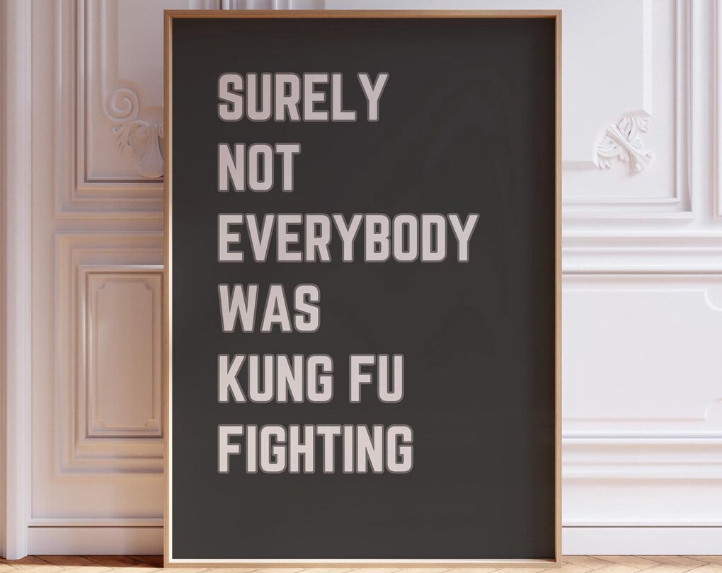 Kna Prints - 1 Pc Poster Surely Not Everybody Was Kg Fu Fighting Print ...
