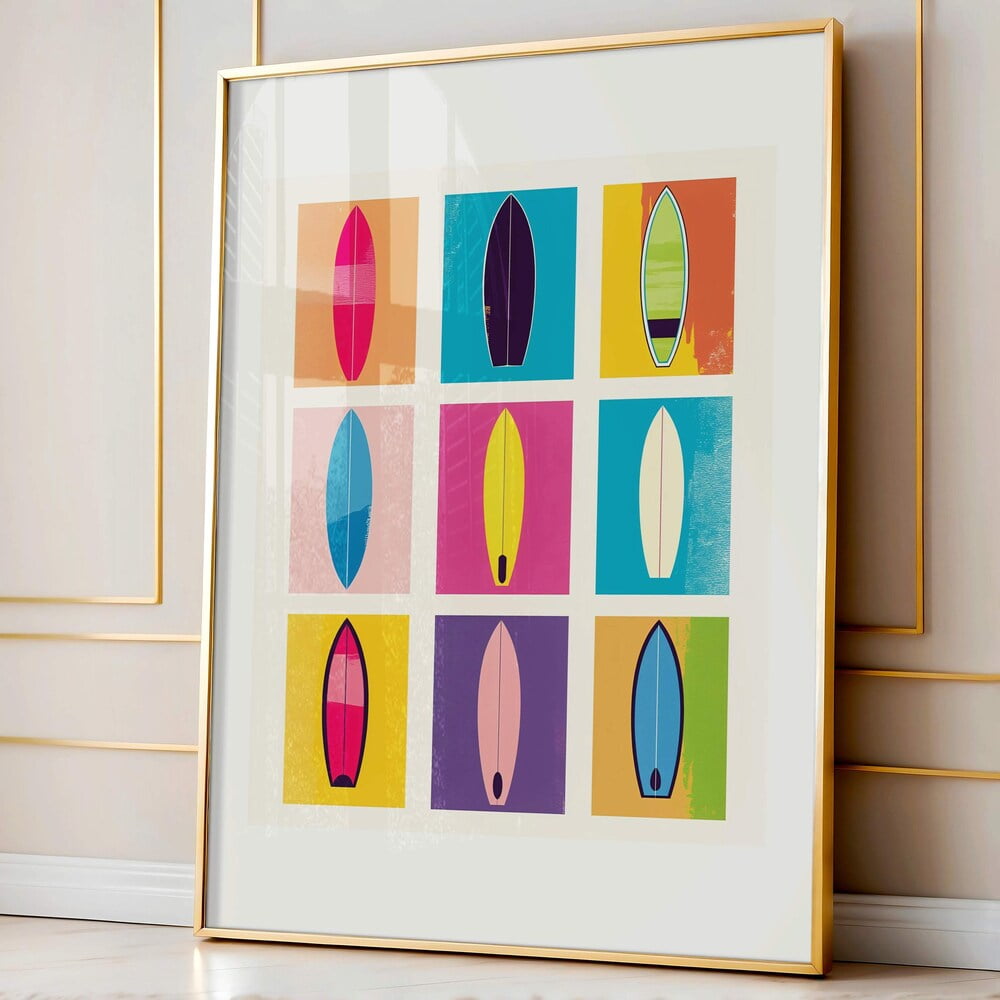 Kna Prints - 1 Pc Poster Surfboard Wall Art, Surf Poster, Coastal Beach ...