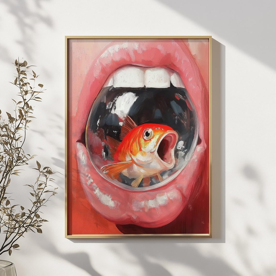 Kna Prints - 1 Pc Poster Surreal Goldfish Art Print, Ique Pop Art Wall ...