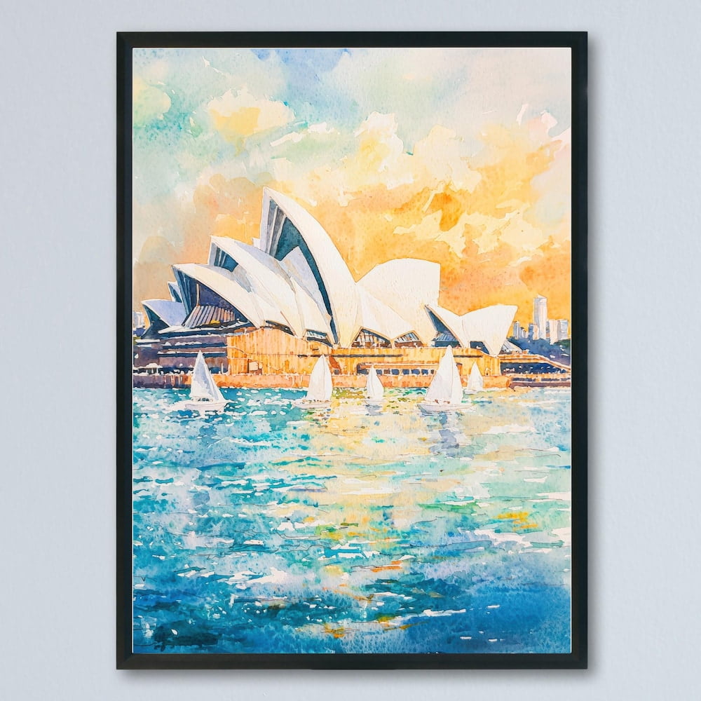 Kna Prints - 1 Pc Poster Sydney Opera House Watercolor Poster Sydney ...