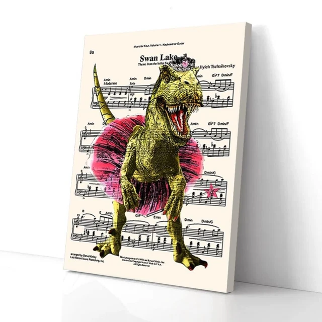 Kna Prints - 1 Pc Poster T-Rex In Ballerina Poster, Wall Art, UNFRAMED ...