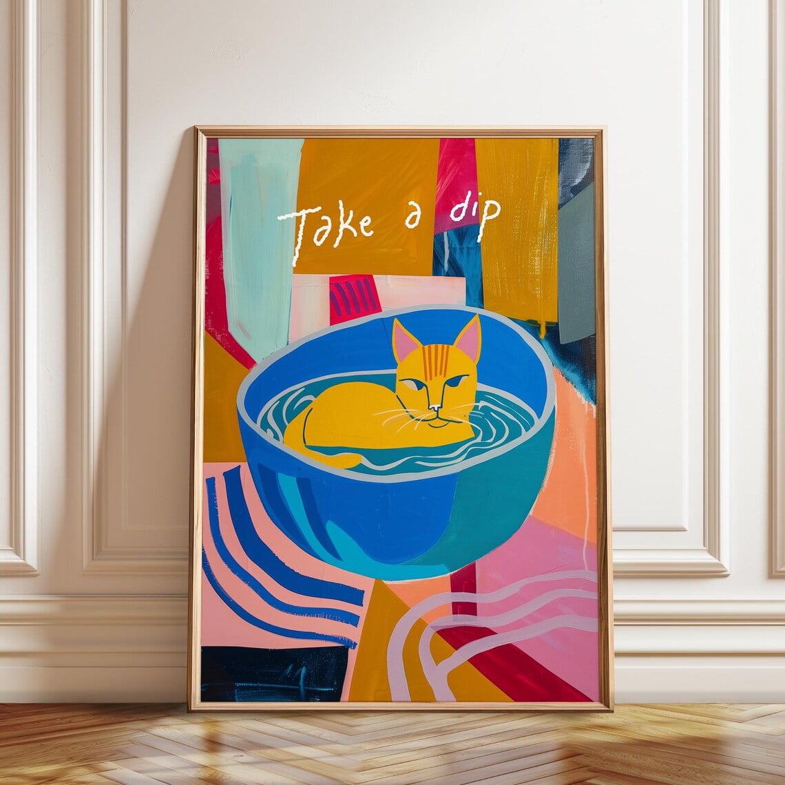 Kna Prints - 1 Pc Poster Take A Dip Matisse-Inspired Abstract Cat Art ...