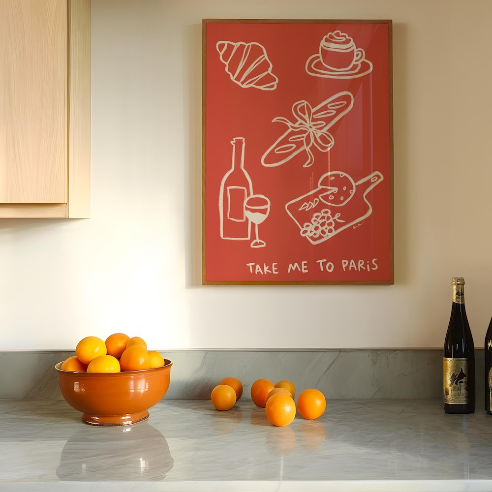 Kna Prints - 1 Pc Poster Take Me To Paris Wall Art, French Coffee ...