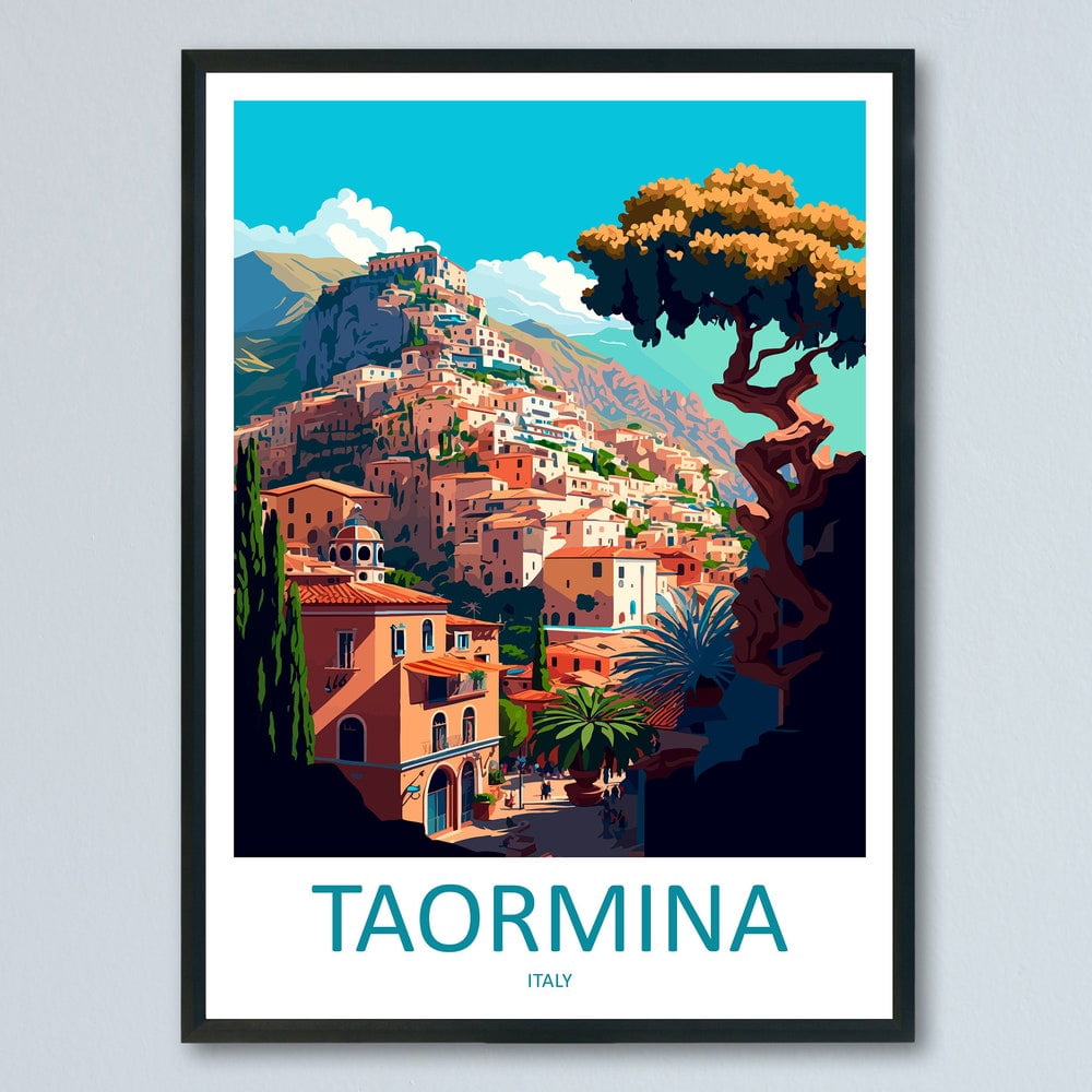Kna Prints - 1 Pc Poster Taormina Travel Wall Art Taormina Wall Hanging ...
