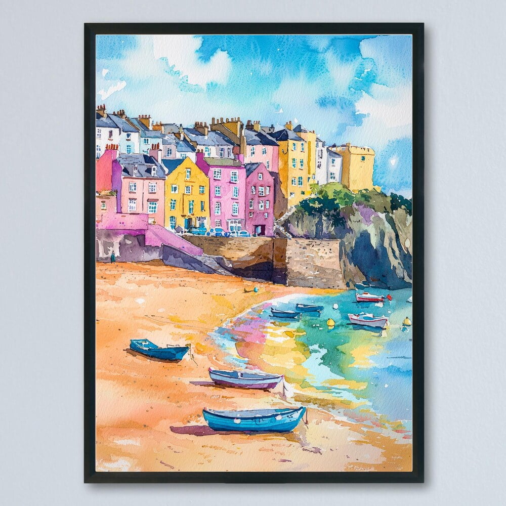 Kna Prints - 1 Pc Poster Tenby Watercolor Poster Tenby Travel Tenby ...