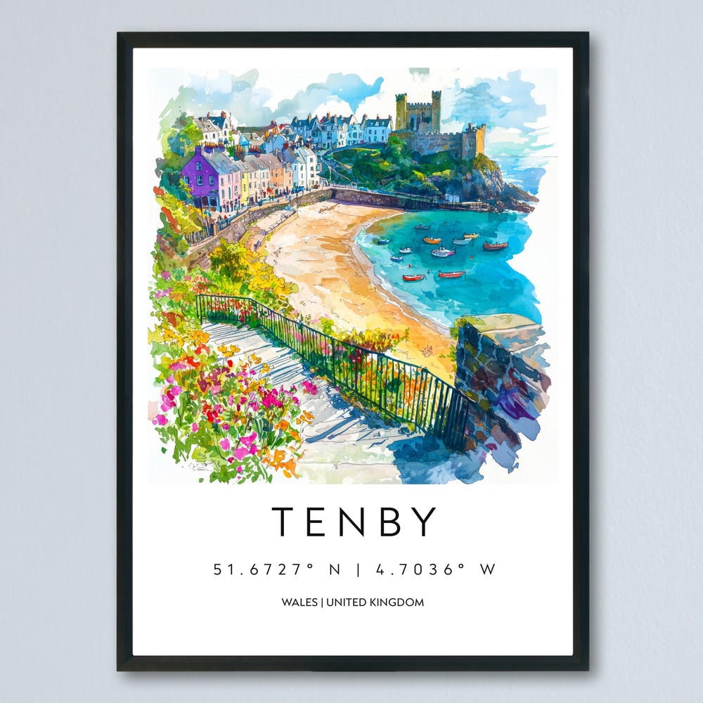 Kna Prints - 1 Pc Poster Tenby Watercolor Poster Tenby Travel Tenby ...