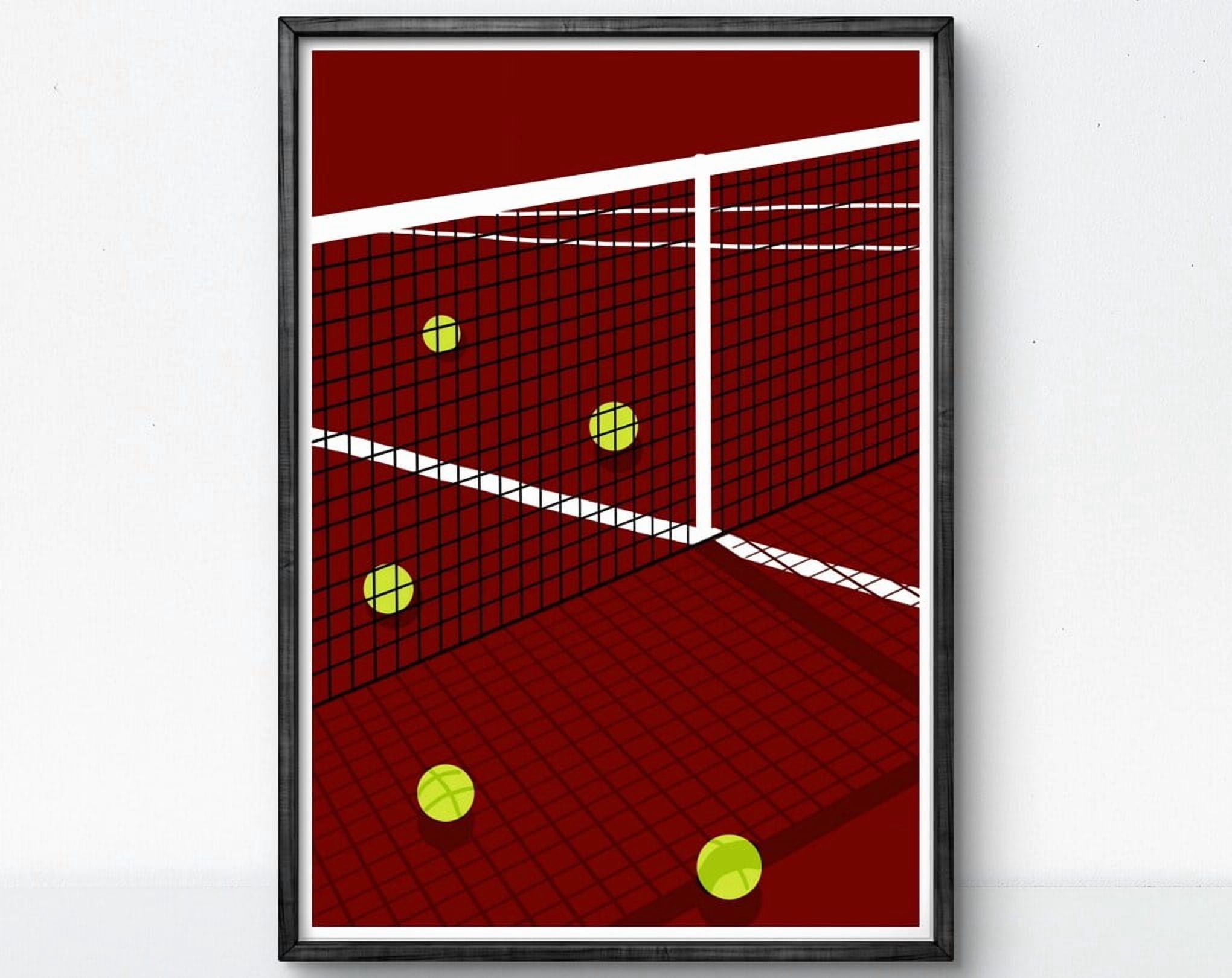 Kna Prints - 1 Pc Poster Tennis Art Print Downloadable , Red Court ...