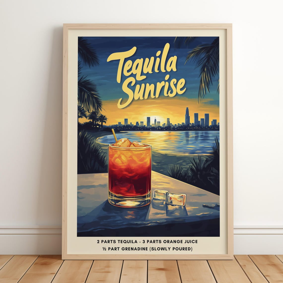 Kna Prints - 1 Pc Poster Tequila Srise Art Print Retro Cocktail Print ...