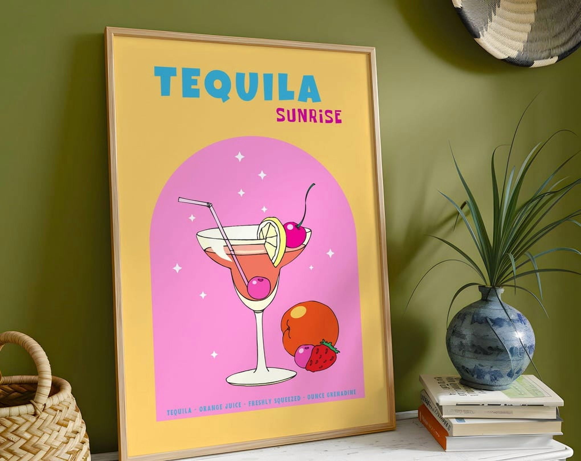 Kna Prints - 1 Pc Poster Tequila Srise Drink Moted Vibrant Bar Art For ...