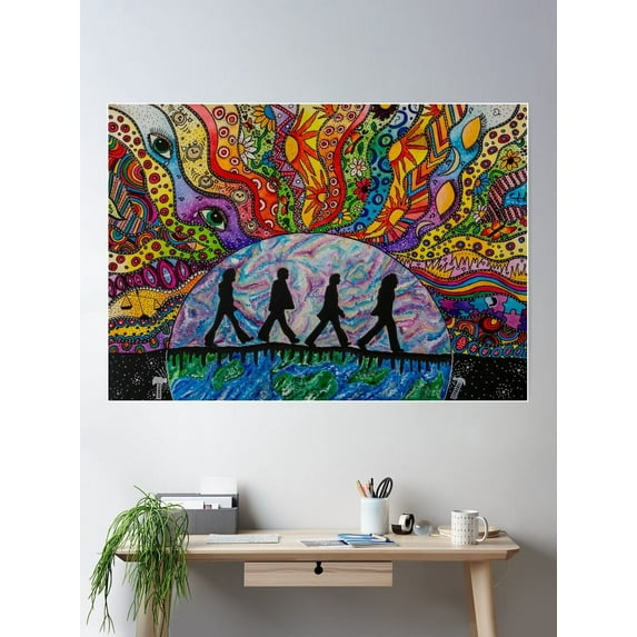 Kna Prints - 1 Pc Poster The Beatles Abbey Road Inspired Psychedelic Art, UNFRAMED-12x18 ...