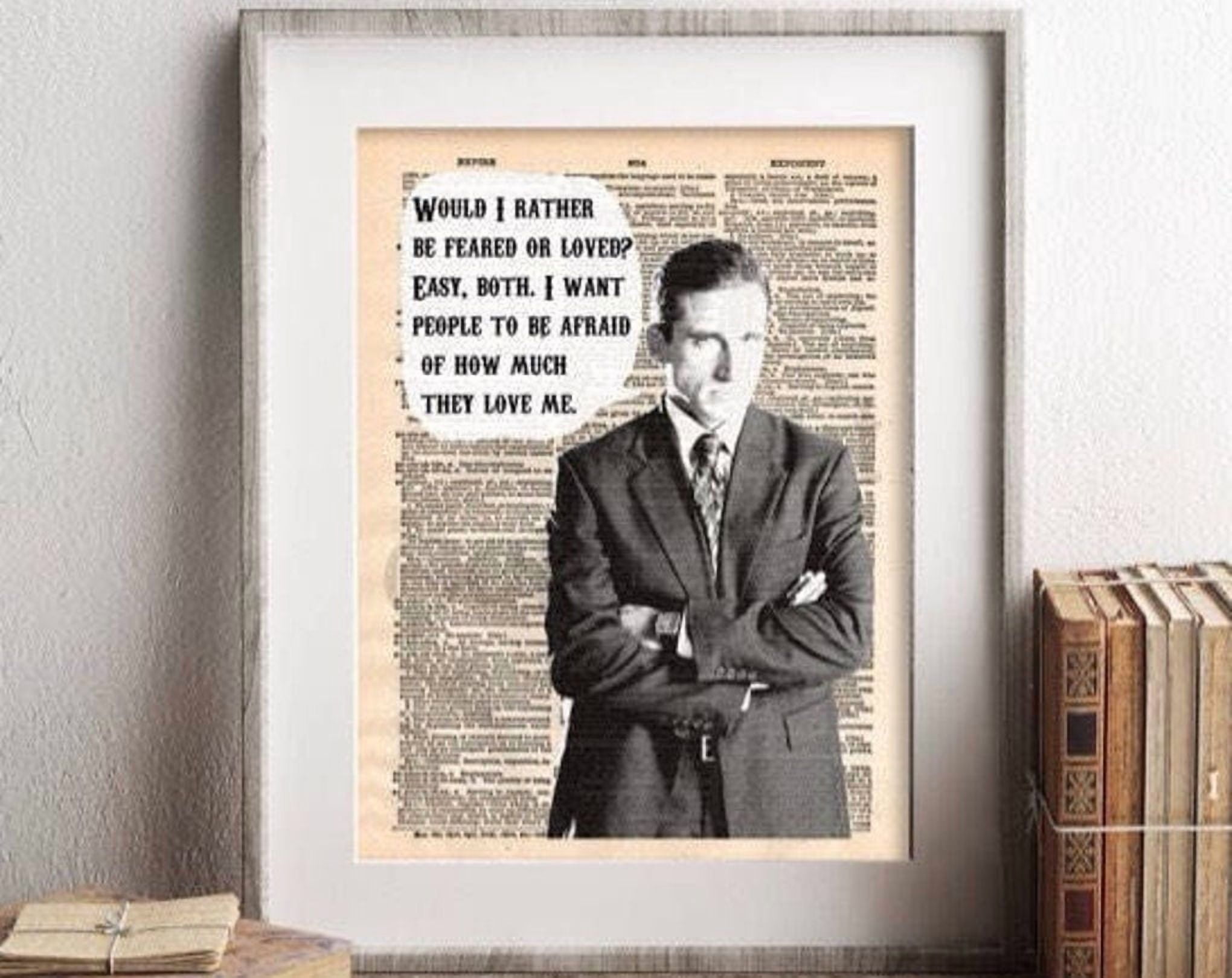 Kna Prints - 1 Pc Poster The Office Michael Scott Feared Or Loved Dictionary Art Print, UNFRAMED ...