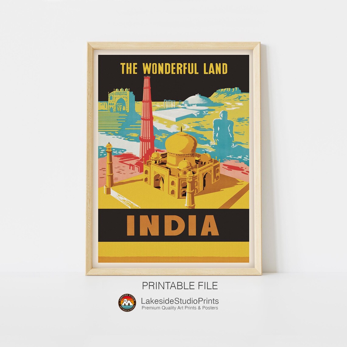 Kna Prints - 1 Pc Poster The Wonderful Land India Vintage Travel ...