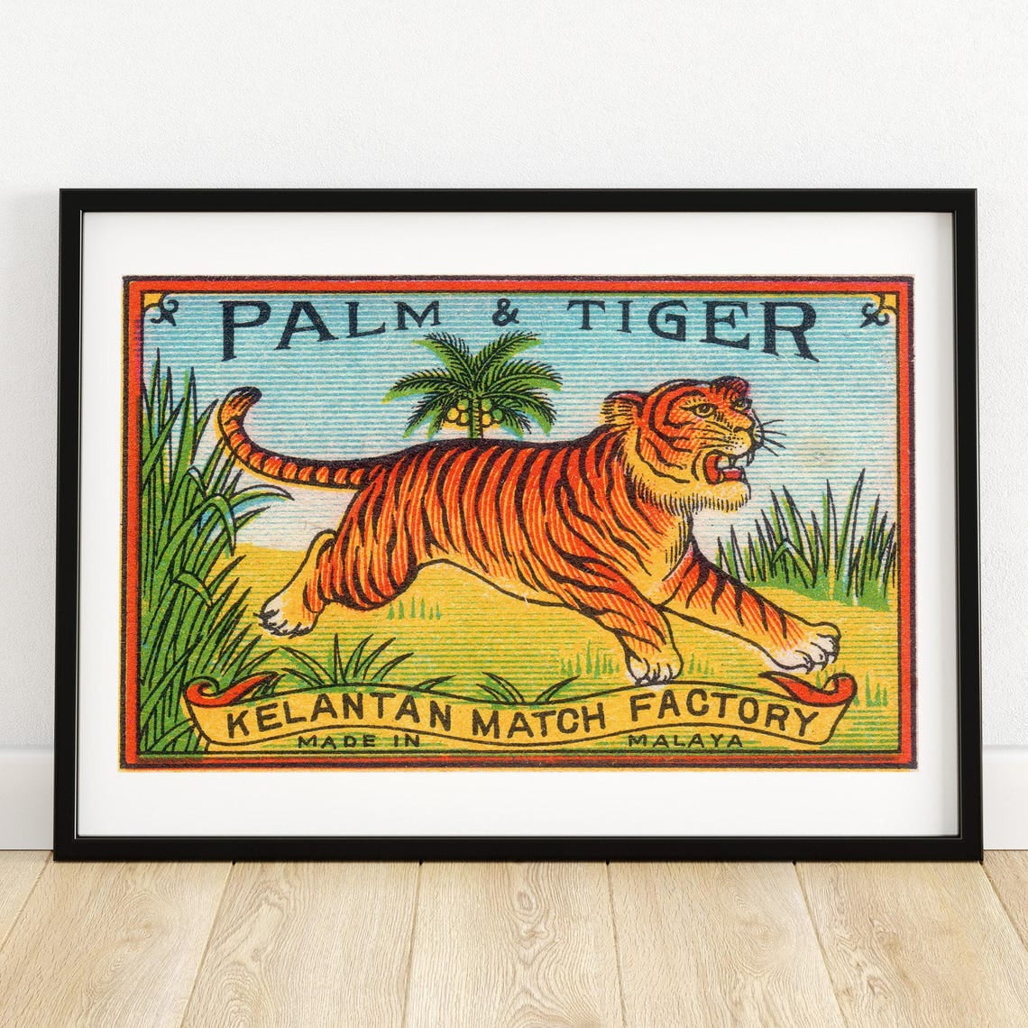 Kna Prints - 1 Pc Poster Tiger Matchbox Art Print Vintage Malaya ...