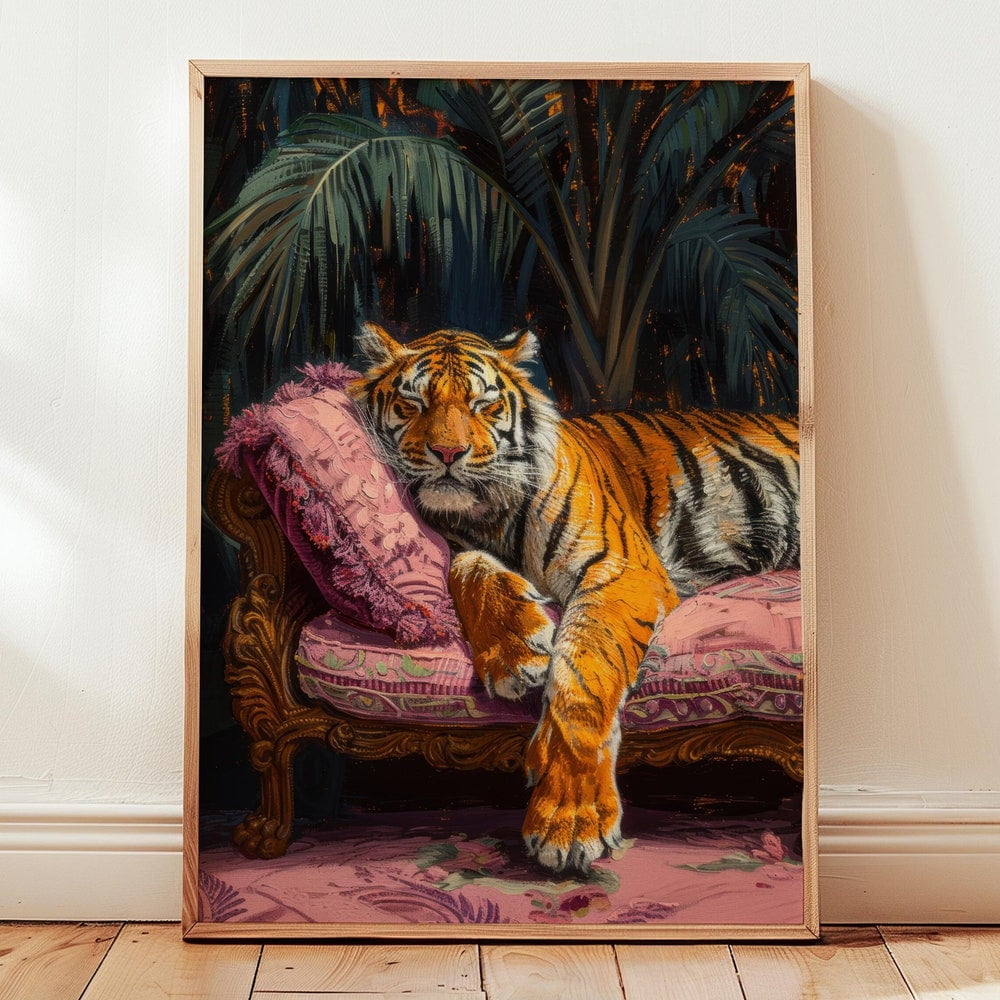 Kna Prints - 1 Pc Poster Tiger On Sofa | Tiger Posters | Digital ...