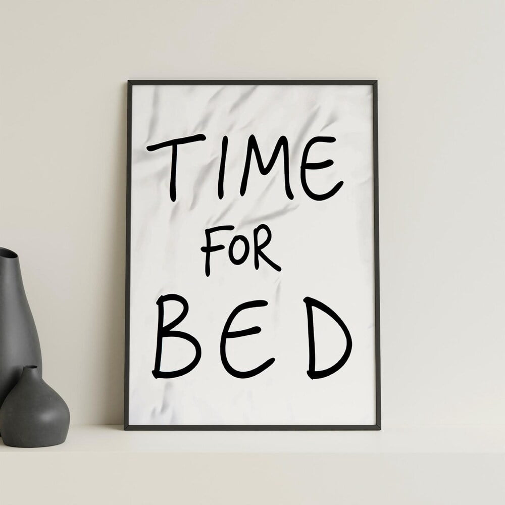 Kna Prints - 1 Pc Poster Time For Bed Bedroom Poster, Wavy Bed Quote ...