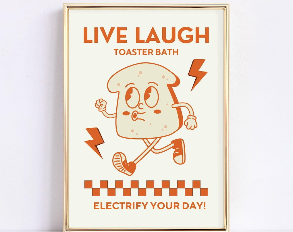 Kna Prints - 1 Pc Poster Toaster Bath Retro Mascot Fny Bathroom Sign ...