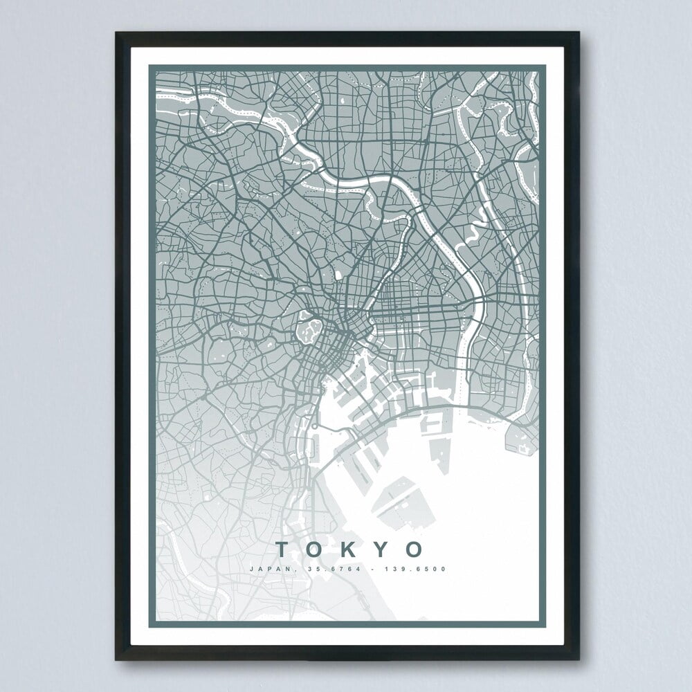 Kna Prints - 1 Pc Poster Tokyo Map (8 Colours Available) Tokyo City ...
