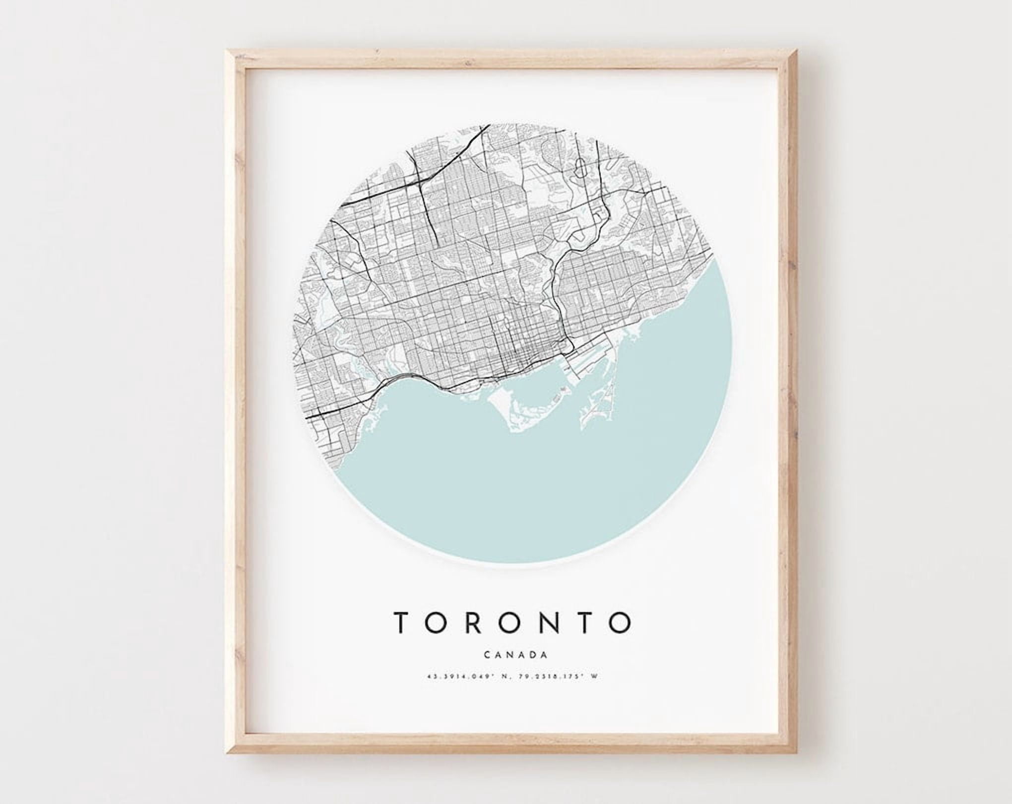 Kna Prints - 1 Pc Poster Toronto Map Print, Toronto Map City Wall Art ...