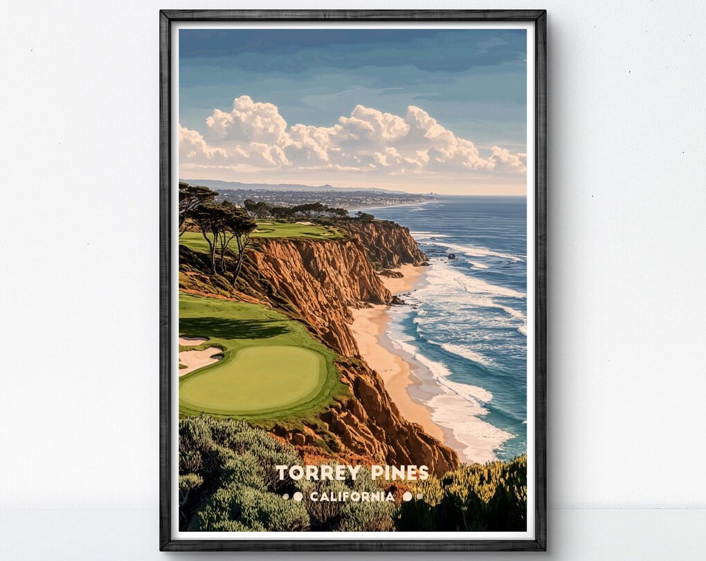 Kna Prints - 1 Pc Poster Torrey Pines Golf , California Coastal Golf Art Print, Iconic Golf Wall ...