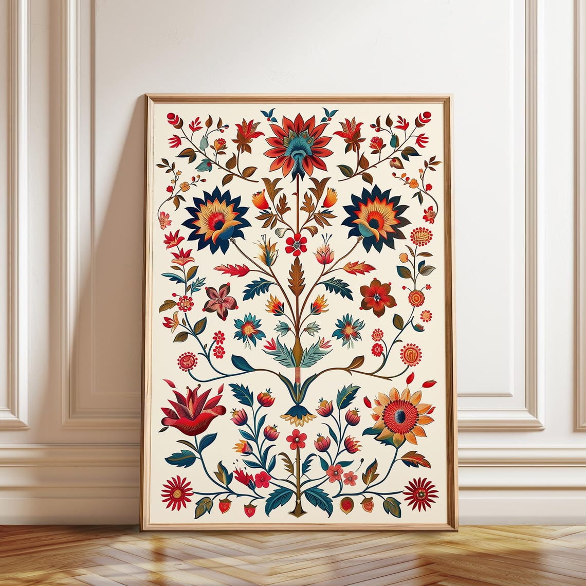 Kna Prints - 1 Pc Poster Traditional Indian Floral Art Vibrant ...