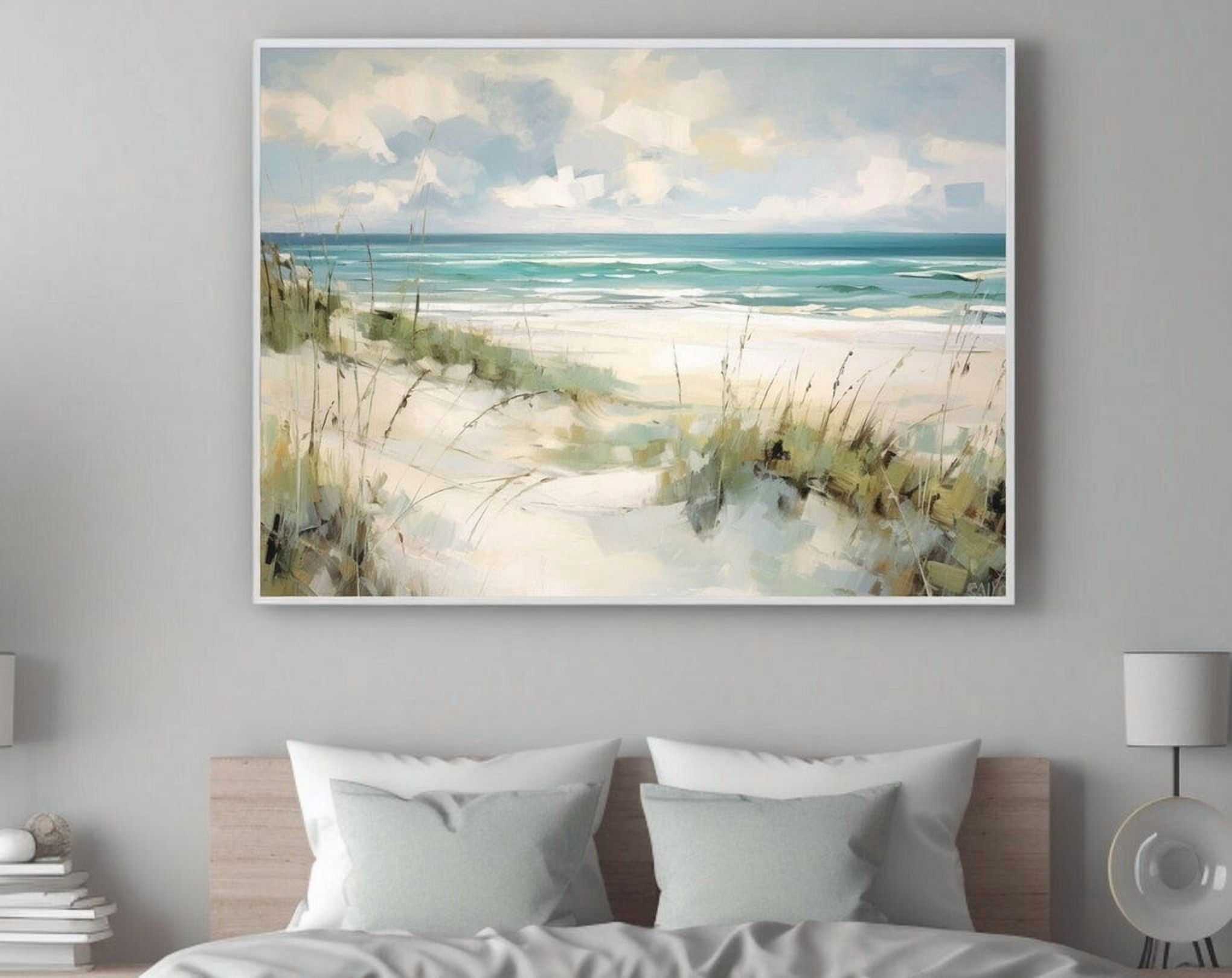 Kna Prints - 1 Pc Poster Tranquil Beach Art Vintage Seascape Painting ...