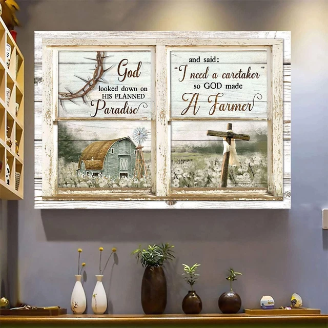 Kna Prints - 1 Pc Poster Tranquil Farm - God Looks Down On His Planned ...