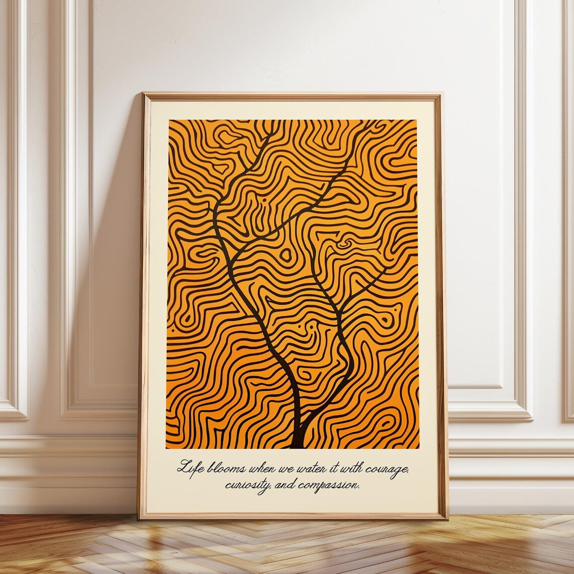 Kna Prints - 1 Pc Poster Tree Inspired Line Drawing Art Print Abstract ...