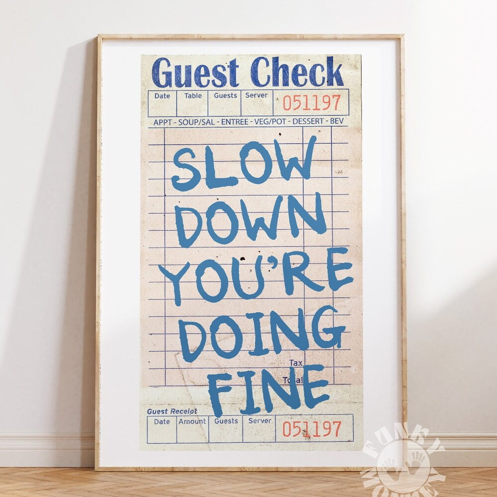 Kna Prints - 1 Pc Poster Trendy Blue Guest Check Wall Art Print, Slow ...