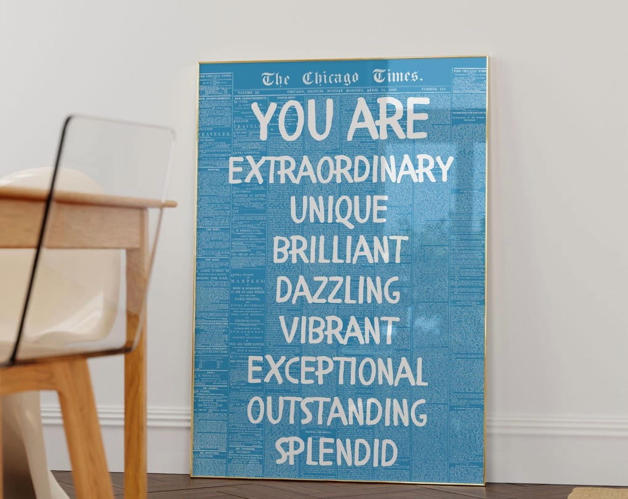Kna Prints - 1 Pc Poster Trendy Blue Motivational Quote Physical Print ...