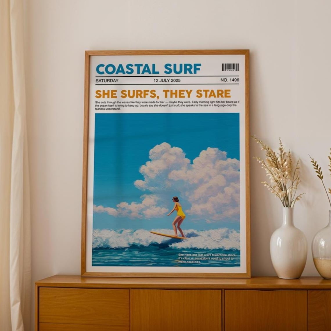 Kna Prints - 1 Pc Poster Trendy Coastal Surf , Beachy Room Decor ...