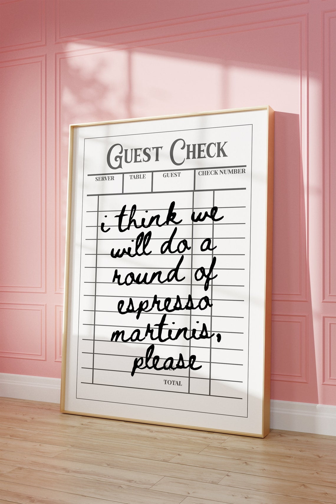 Kna Prints - 1 Pc Poster Trendy Guest Check Fny Espresso Martini, Fny Quote For College Dorm ...